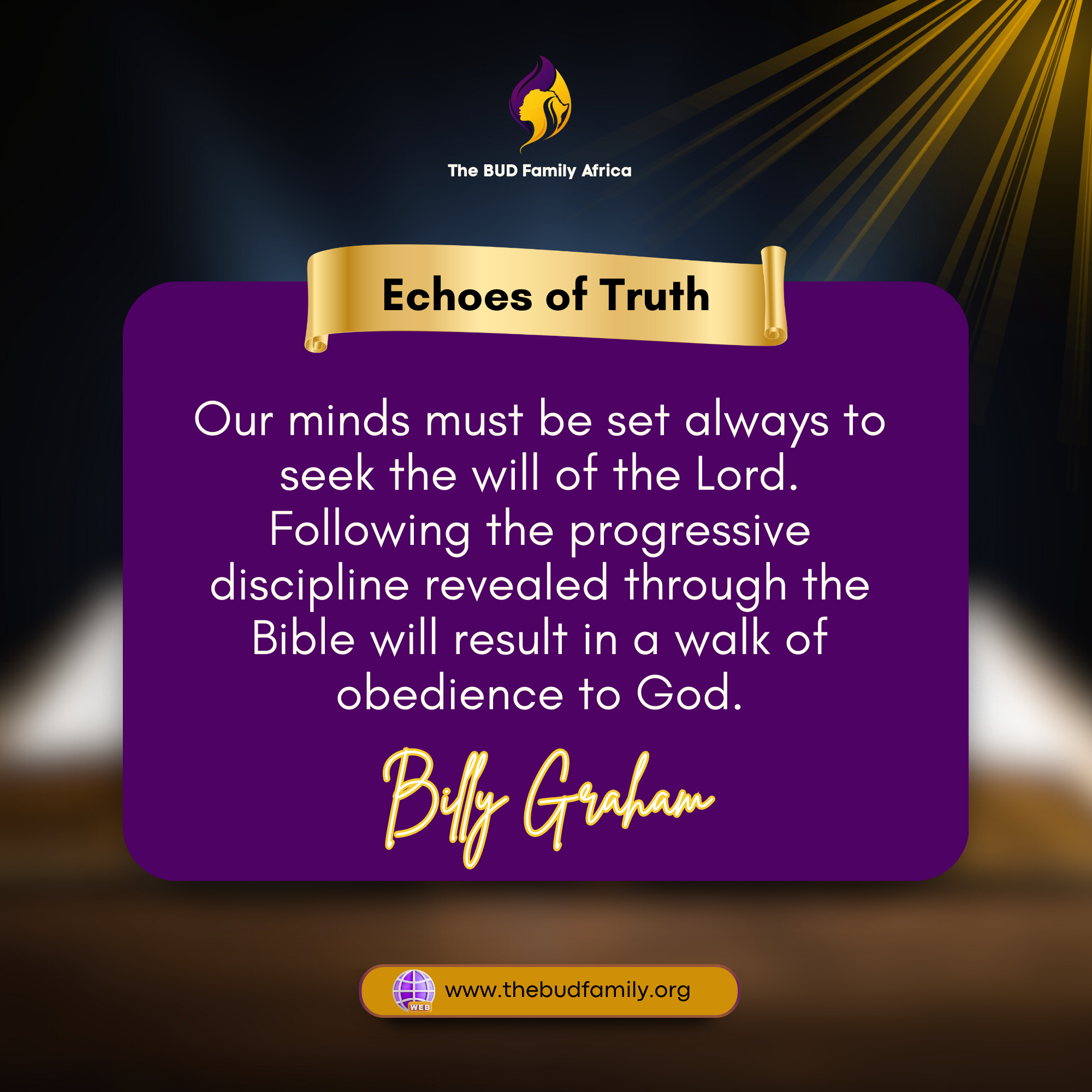 Choosing God’s Will - The BUD Family Africa